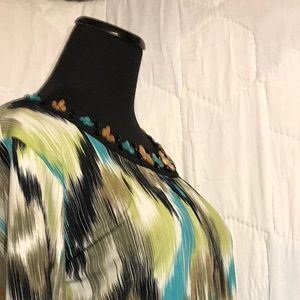 Ruby Rd. | Tops | Xl Ruby Rd Blue Black Lime Green Top Nwot | Poshmark